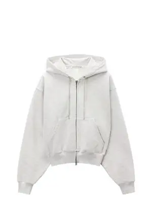 Alexander Wang Rhinestone-embellished Zip-up Hoodie - Grey