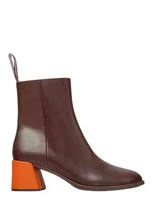 Camper Twins Leather Ankle Boots - Red