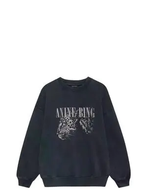 ANINE BING Spencer Leopard-print Sweatshirt - Black