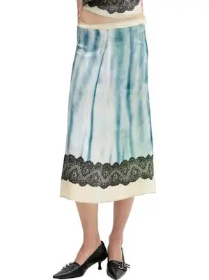 DIESEL O-neiric Printed Midi Skirt - Blue