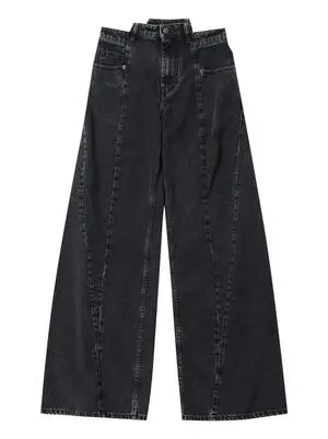 MAISON MARGIELA 5 Pockets Asymmetrical Waist Jeans - Black