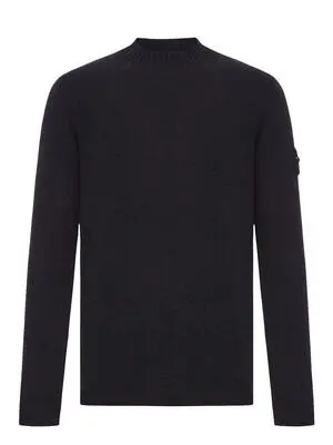 Stone Island Wool-nylon Knit Crewneck - Black
