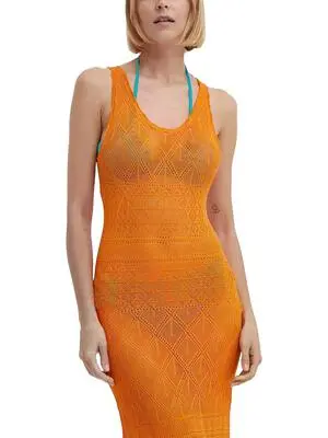 Desigual Open-knit Maxi Dress - Orange