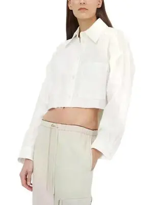 DRYKORN Linen Cropped Shirt - White