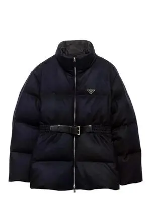 Prada Belted Puffer Jacket - Black