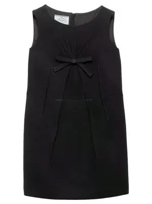 Prada Bow-detail Pleated Mini Dress - Black