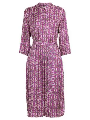 Max Mara Silk Printed Midi Caftan Dress - Purple