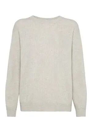 BRUNELLO CUCINELLI Cashmere English Rib Knit Sweater