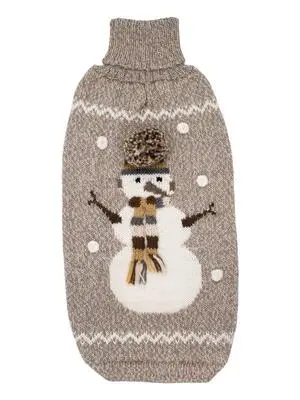 ALQO WASI Alpaca-blend Snowman Dog Sweater - Beige