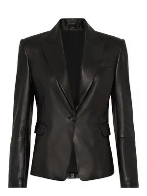 Brunello Cucinelli Nappa Leather Blazer - Black