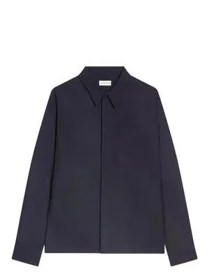 Dries Van Noten Zip-up Patch-pocket Shirt - Blue
