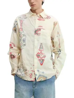 Desigual Abstract-print Pocket Shirt - White