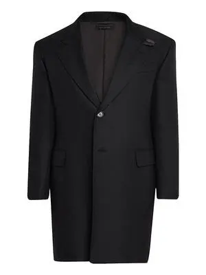 Brioni Wool Chevron Overcoat - Gray