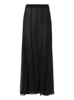 Chloé Silk Mousseline Maxi Skirt Eggshell