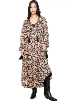 Banana Republic Tiered Maxi Dress - Floral Paisley With Lurex Stripe