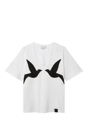 Stella McCartney Blackbird Embellished T-shirt - White