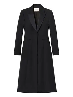 Lafayette 148 New York Wool-silk Crepe Tuxedo Coat - Black