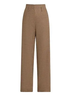 A.L.C. Liam Check Wide-leg Pants - Tan Multi