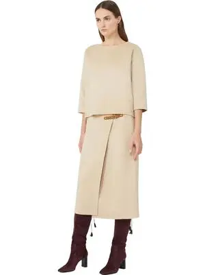 Max Mara Camel Drap Skirt - Albino