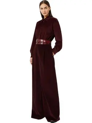 Max Mara Wide-leg Corduroy Trousers - Cherry