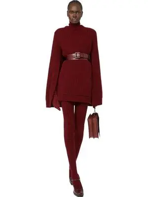 Max Mara Wool And Cashmere Cape Dress - Raspberry