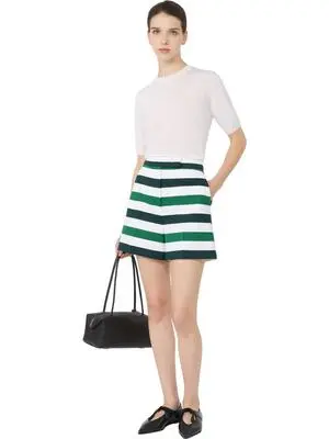 Max Mara Striped Jersey Shorts - Green