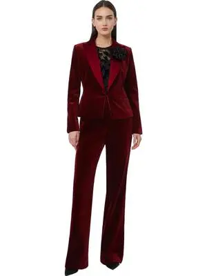 Max Mara Velvet Tuxedo Trousers - Bordeaux