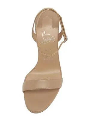 CHRISTIAN LOUBOUTIN 120mm Leather Platform Sandals - Blush