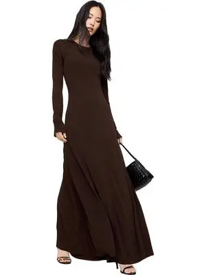 Banana Republic Paneled Knit Maxi Dress - Ganache Brown