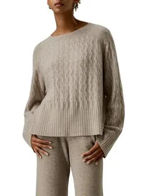 Lilysilk Baby Cashmere Cable-knit Pullover - Camel