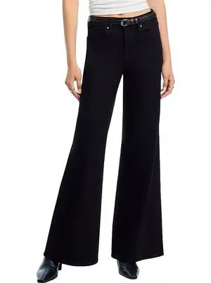 Aqua High Rise Wide Leg Jean - Black