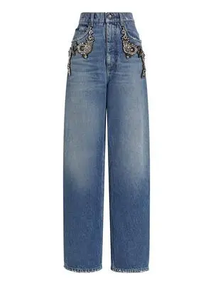 DOLCE & GABBANA Dolce & Gabbana Loose Fit Jeans With Embroidery