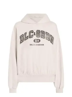 Dolce & Gabbana Printed Jersey Hoodie - Beige