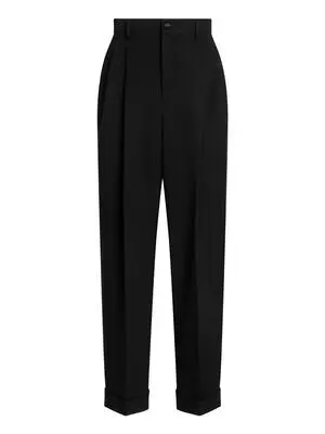 Dolce & Gabbana Wool Gabardine Trousers - Black
