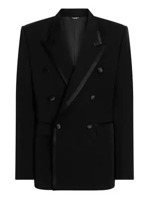 Dolce & Gabbana Double-breasted Jacket Inwool Gabardine - Black