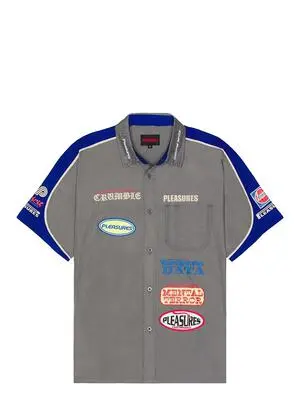 PLEASURES Terror Button Up Shirt - Grey