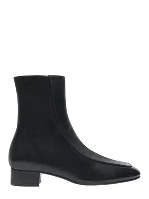 HERBERT LEVINE Leather Ankle Boots - Black