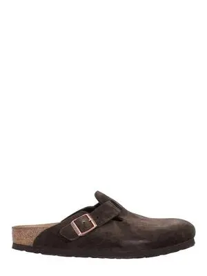 BIRKENSTOCK Boston Suede Clogs Mocha