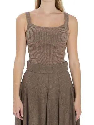 Max Mara Wool And Cashmere Blend Top - Brown