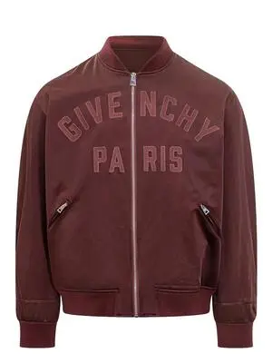 Givenchy Bomber Jacket With Embroidered Logo - Red