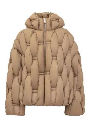 RAXXY Quilted Down Hooded Jacket - Beige