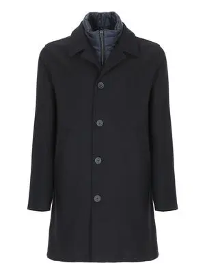 Herno Wool Blend Coat - Blue