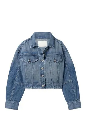 RÙADH The Mhor Cropped Denim Jacket - Blue