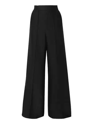 Maticevski Rival Wool And Silk-blend Wide-leg Pants - Black