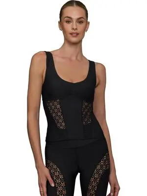 Carbon38 Laser Cut Tank In Diamond Compression - Black