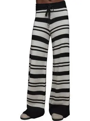 Carbon38 Striped Sweater Pant Black/cream