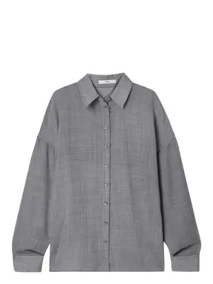 Tibi Wool-blend Gauze Shirt - Gray