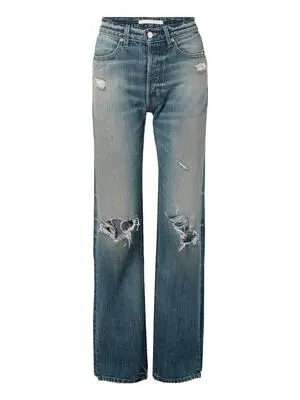 RÙADH The Agnes Distressed Straight-leg Jeans - Blue