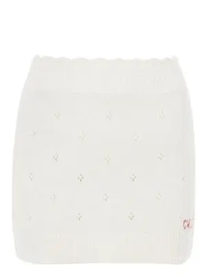 Chloé Wool & Cashmere Knit Mini Skirt - White