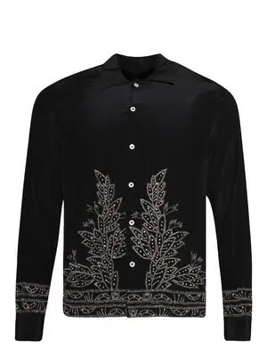 BODE Beaded Epoque Long Sleeve Shirt - Black